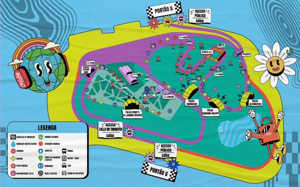O que o mapa do Lollapalooza 2024 adianta sobre o festival - Festivalando